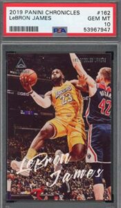 lebron james 2019 panini chronicles basketball card #162 graded psa 10