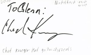 chad kroeger lead guitarist nickelback rock band music signed index card jsa coa