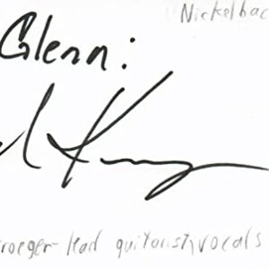 Chad Kroeger Lead Guitarist Nickelback Rock Band Music Signed Index Card JSA COA