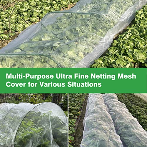 Garden Netting, 10'x20' Ultra Fine Insect Netting for Plants Trees Vegetables, Mesh Protection Netting Fruits Flowers Crops Greenhouse Row Covers Raised Beds Bug Screen Barrier Net