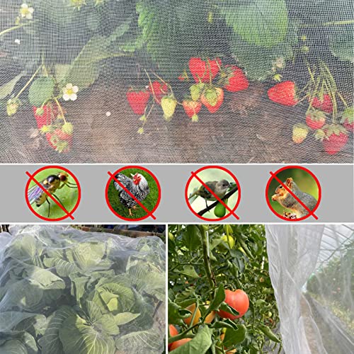 Garden Netting, 10'x20' Ultra Fine Insect Netting for Plants Trees Vegetables, Mesh Protection Netting Fruits Flowers Crops Greenhouse Row Covers Raised Beds Bug Screen Barrier Net