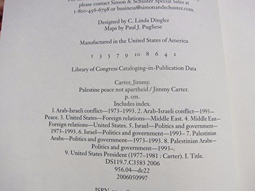 President Jimmy Carter signed Book Palestine Peace Not Apartheid 1st Prt PSA/DNA