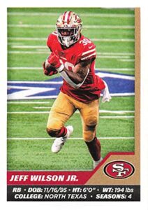 2021 panini stickers #525 jeff wilson jr. san francisco 49ers nfl football mini sticker trading card