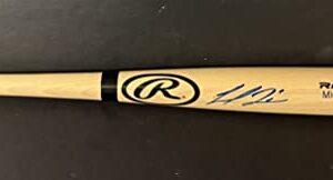 Michael Harris Atlanta Braves Autographed Signed Blonde Baseball Bat BECKETT Witness Hologram