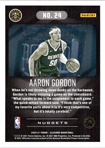 2020-21 Panini Illusions #24 Aaron Gordon Denver Nuggets Official NBA Basketball Trading Card in Raw (NM or Better) Condition