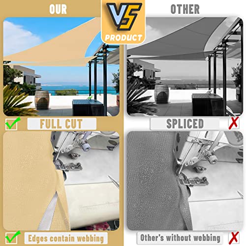 LOVE STORY 12' x 12' x 12' Triangle Sand Sun Shade Sail Canopy UV Block Awning for Outdoor Patio Garden Backyard （We Make Custom Size