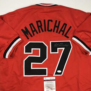 autographed/signed juan marichal san francisco orange baseball jersey jsa coa