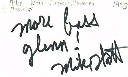 Mike Watt Bassist Firehouse Minutemen Rock Band Music Signed Index Card JSA COA