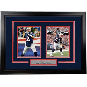 framed tom brady and rob gronkowski new england patriots 17×23 dual football photo