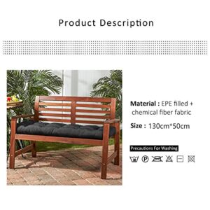 Indoor/Outdoor Bench Cushion Cotton Garden Furniture Loveseat Cushion, 51.2"x19.7" Patio Wicker Seat Cushions for Lounger Garden Furniture Patio Lounger Bench (Navy Blue)