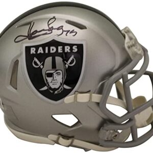 Howie Long Autographed/Signed Raiders Flash Mini Helmet Beckett