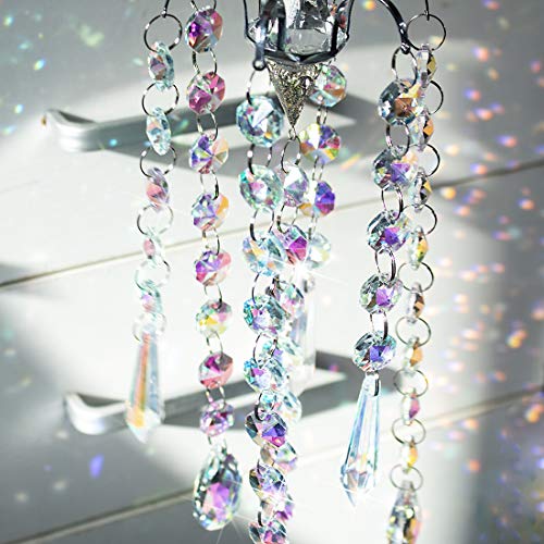 H&D HYALINE & DORA Chandelier Wind Chimes AB Coating Crystal Prisms Hanging Suncatcher Pendant Home Decor Gifts