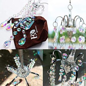 H&D HYALINE & DORA Chandelier Wind Chimes AB Coating Crystal Prisms Hanging Suncatcher Pendant Home Decor Gifts