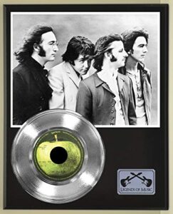 beatles hey jude silver record display wood plaque