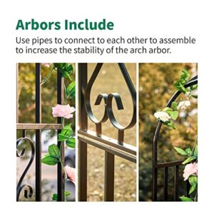 SCENDOR Garden Arches Arbors Curved Metal Durable Iron Plants Trellis Stand Use for Outdoor Garden Arbor Climbing Plants Wedding Arches Ceremony