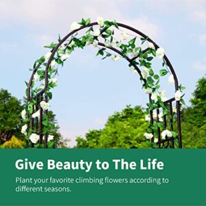 SCENDOR Garden Arches Arbors Curved Metal Durable Iron Plants Trellis Stand Use for Outdoor Garden Arbor Climbing Plants Wedding Arches Ceremony