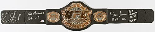 Royce Gracie Ken Shamrock Mark Coleman Chuck Liddell Signed UFC Toy Belt PSA/DNA - Autographed UFC Miscellaneous Products