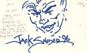 jack snider comic book artist cartoonist autographed signed index card jsa coa