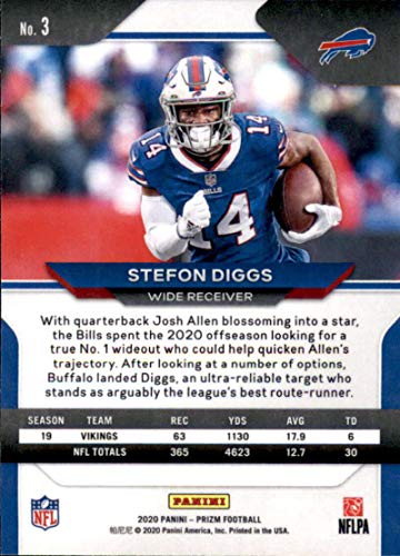 2020 Panini Prizm #3 Stefon Diggs Buffalo Bills NFL Football Trading Card