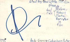 andy garcia cuban born actor steal big steal little signed index card jsa coa