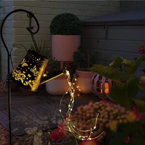 Solar Garden LED Light, Hollow Butterfly Watering Can Lights Outdoor Decoration, Garden Stake Light for Pathway Yard Lawn Patio Landscape Decor