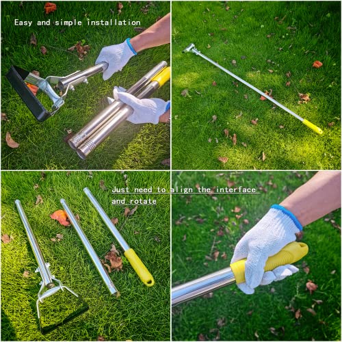 MXJIAELE Stirrup Hoe Garden Hoe Edger Weeder Hollow Hoe Gardening Tool Long Handle Weeding Hoe Portable Household Vegetable Garden Soil loosening Planting Tool