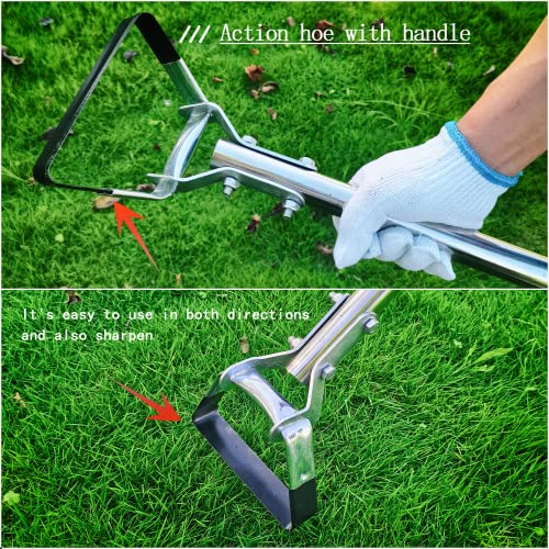 MXJIAELE Stirrup Hoe Garden Hoe Edger Weeder Hollow Hoe Gardening Tool Long Handle Weeding Hoe Portable Household Vegetable Garden Soil loosening Planting Tool