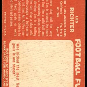 1958 Topps # 105 Les Richter Los Angeles Rams (Football Card) GOOD Rams California