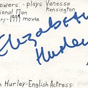 Elizabeth Hurley English Actress Movie TV Autographed Signed Index Card JSA COA