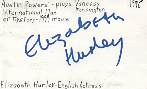 Elizabeth Hurley English Actress Movie TV Autographed Signed Index Card JSA COA