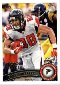 2011 topps football card #322 tony gonzalez rb – atlanta falcons (record breaker) nfl trading card