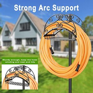 Garden Hose Holder Freestanding, Water Hose Holder Holds 125-feet Hose, Heavy Duty Garden Hose Storage Hose Stand Detachable Water Hose Holders for Outside Yard Lawn