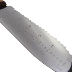 Nisaku NJP651 Hori Weeding & Digging Knife-Hardened HRC58 Edition, Authentic Tomita (Est. 1960) Japanese Stainless Steel, 7.25" Blade, Wood Handle, w/Premium Leather Sheath