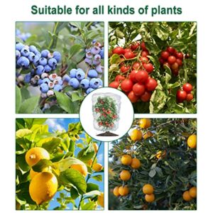 4 Pack Garden Plant Fruits Blueberry Bushes Protection Netting Covers Bags with Drawstring, Tomato Protective Cover Garden Plant Netting Barrier Bags for Vegetables Fruits (4.6 x 5.9 Ft)