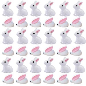 aweelon 120pcs miniature rabbit figurines, mini resin rabbits fairy garden miniature moss landscape diy terrarium crafts ornament accessories for home décor