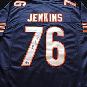 Teven Jenkins Signed Autographed Blue Football Jersey with Beckett COA - Chicago Bears Offensive Tackle - Size XL