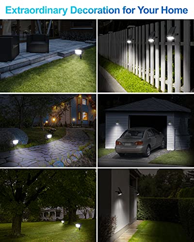 Xibolar Solar Spot Lights Outdoor [2 Pack], 32 LED Solar Powered Landscape Spotlights, IP65 Waterproof Solar Outdoor Lights, Auto On/Off 2 Modes Lighting for Yard Pathway Porch Patio(Cool White)