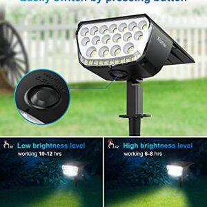 Xibolar Solar Spot Lights Outdoor [2 Pack], 32 LED Solar Powered Landscape Spotlights, IP65 Waterproof Solar Outdoor Lights, Auto On/Off 2 Modes Lighting for Yard Pathway Porch Patio(Cool White)