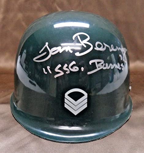 Tom Berenger Platoon Army Helmet Signed SSG Barnes JSA Sticker No Card