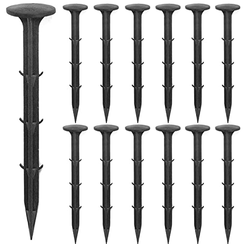 Aoipend 80 Pack Plastic Garden Lawn Stakes 6 inch Landscape Anchors Spikes Rustproof Nail for Ground Lawn Edging, Weed Fabric, Tarp, Christmas Yard Decor, Artificial Turf, Camping Tent