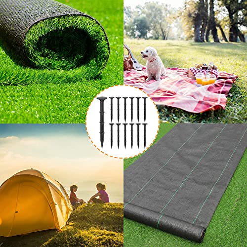 Aoipend 80 Pack Plastic Garden Lawn Stakes 6 inch Landscape Anchors Spikes Rustproof Nail for Ground Lawn Edging, Weed Fabric, Tarp, Christmas Yard Decor, Artificial Turf, Camping Tent