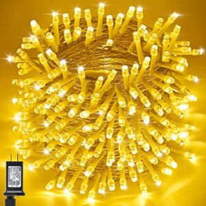 zhouduidui christmas lights outdoor, 800led 330ft warm white string lights, 8 mode plug in waterproof decor twinkle lights for bedroom xmas thanksgiving wedding party garden yard tree decoration