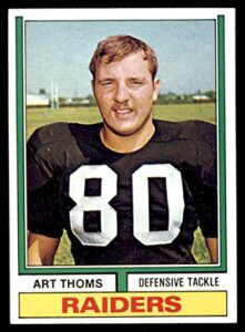 1974 topps # 91 art thoms oakland raiders (football card) ex/mt raiders syracuse