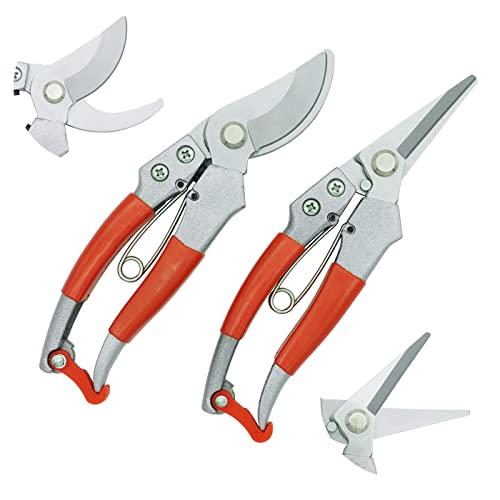 JOYFUL&HOPEFUL Pruning Shears Pack of 2, Garden Shears Pruners with Precision Blades for Gardening,Trimming Plant Tree Flower