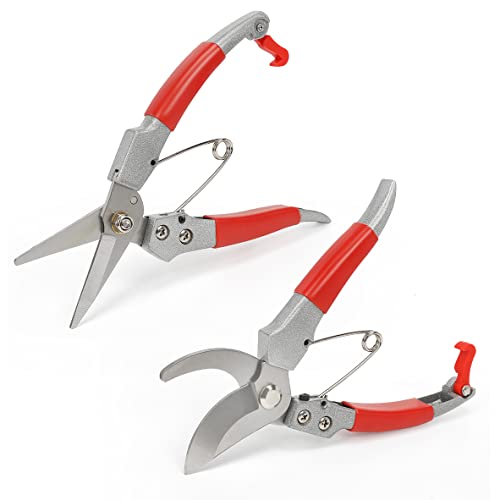 JOYFUL&HOPEFUL Pruning Shears Pack of 2, Garden Shears Pruners with Precision Blades for Gardening,Trimming Plant Tree Flower