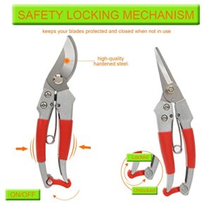 JOYFUL&HOPEFUL Pruning Shears Pack of 2, Garden Shears Pruners with Precision Blades for Gardening,Trimming Plant Tree Flower