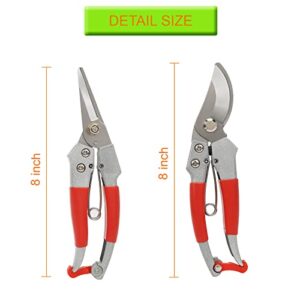 JOYFUL&HOPEFUL Pruning Shears Pack of 2, Garden Shears Pruners with Precision Blades for Gardening,Trimming Plant Tree Flower