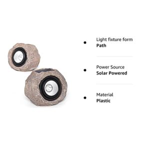 Solar Lights Outdoor Decorative(2pcs), Super Bright Solar Spot Garden Lights, Solar Rock Lights, IP65 Waterproof Solar Pathway Lights, Solar Lights for Garden Yard Walkway Pathway Patio - Cold Light