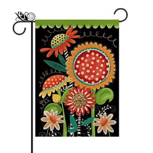 spring garden flag sunflower black summer double sided burlap vertical holiday seasonal farmhouse yard outdoor home decorations 12.5 x 18 inch