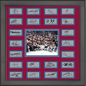 framed 2022 colorado avalanche stanley cup champions 22x team facsimile laser engraved signature auto collage 26×25 hockey photo